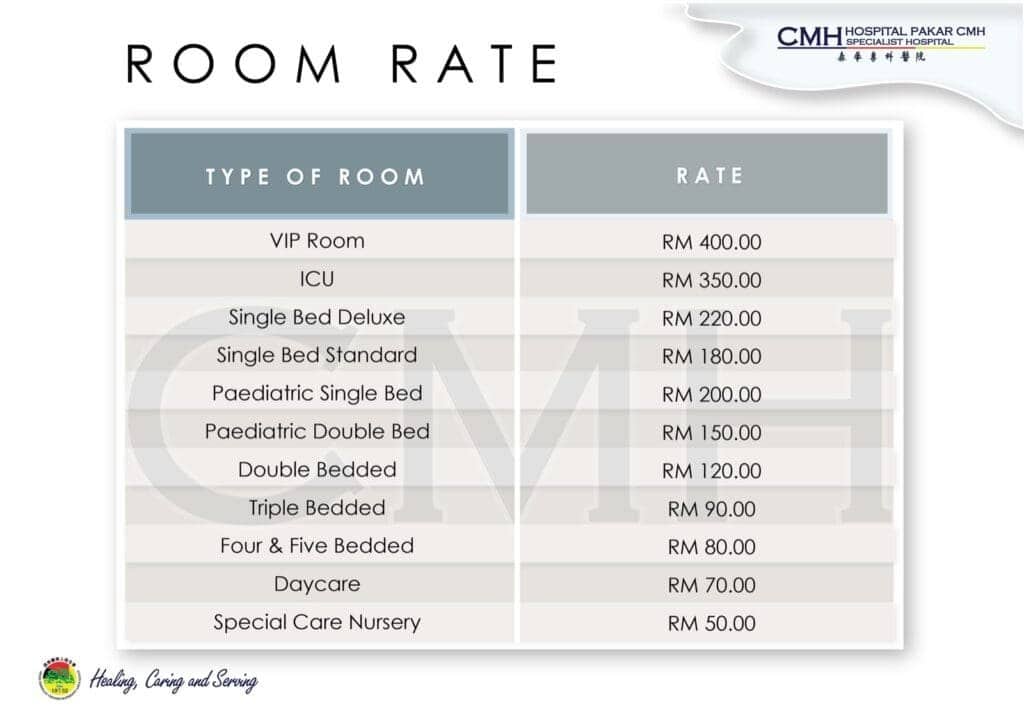 Room Rates – CMH Specialist Hospital